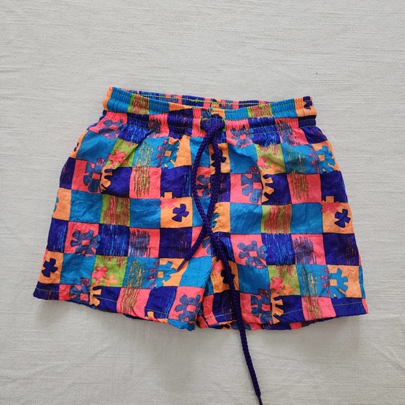 Nostalgic Baby Vintage | Swim | Vintage Neon Pattern Swim Trunks 2 ...